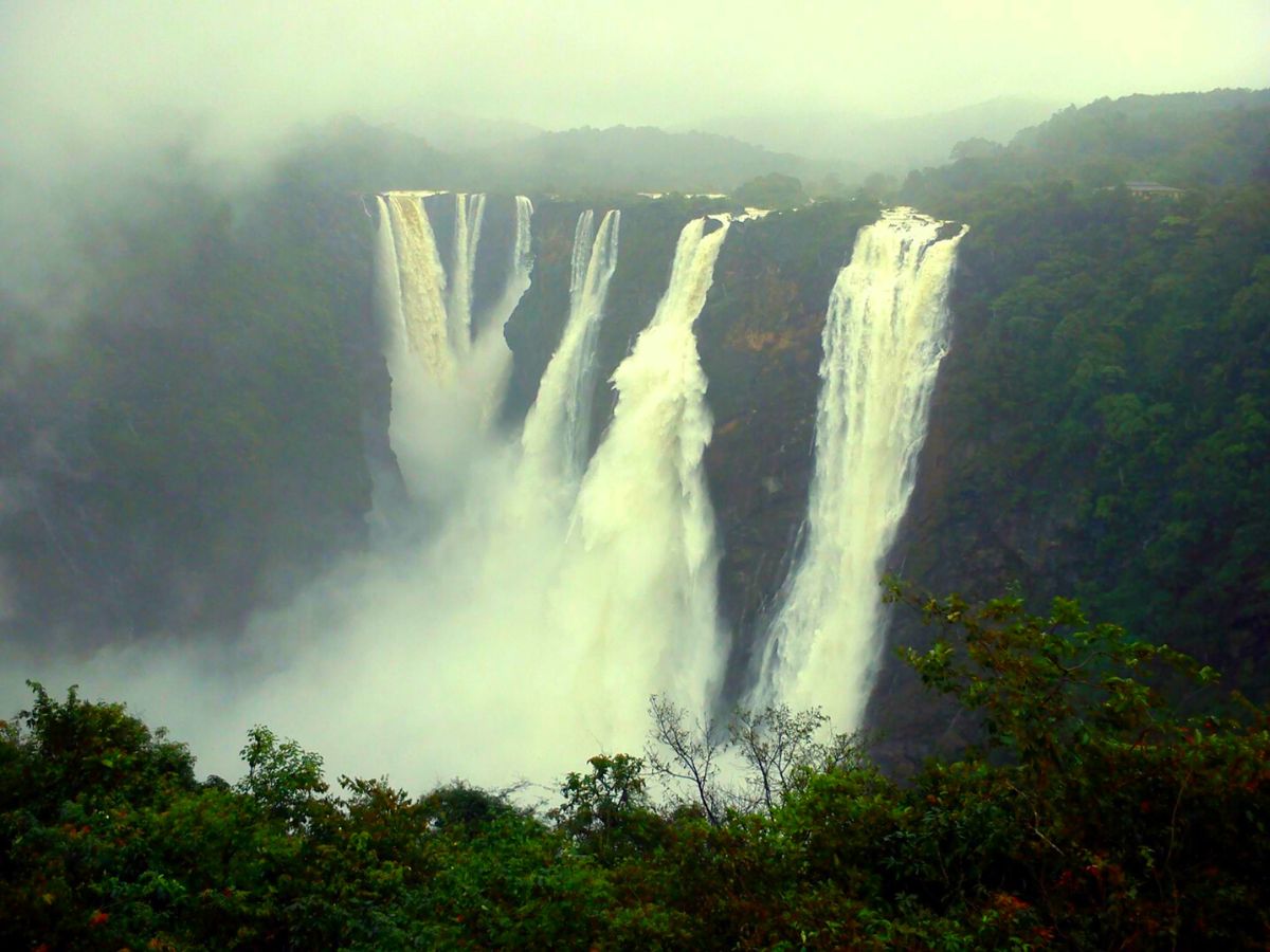 Jog Falls In Rainy Season